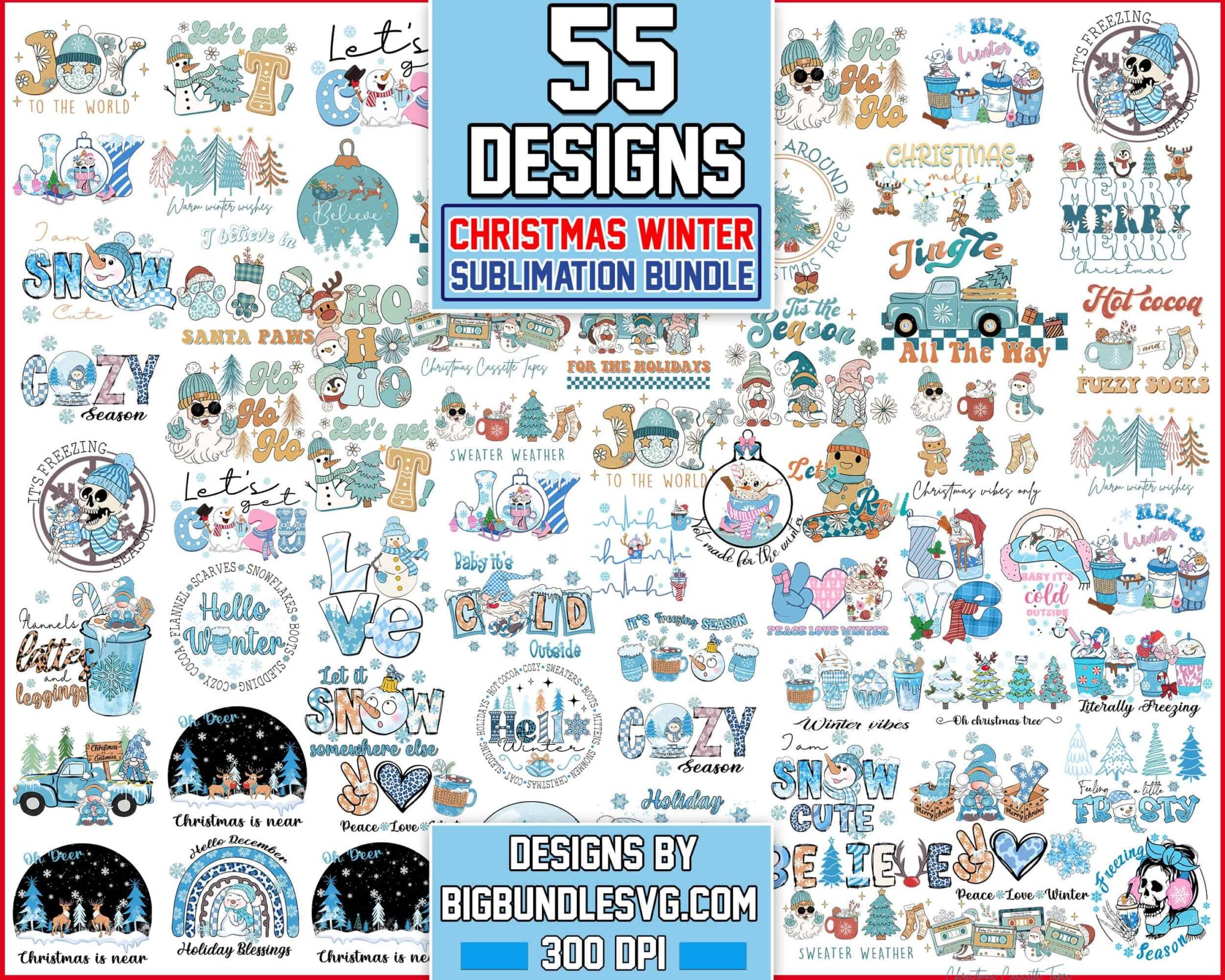 Special Version - 55+ Christmas PNG Bundle, Christmas Blue Png, Holiday ...